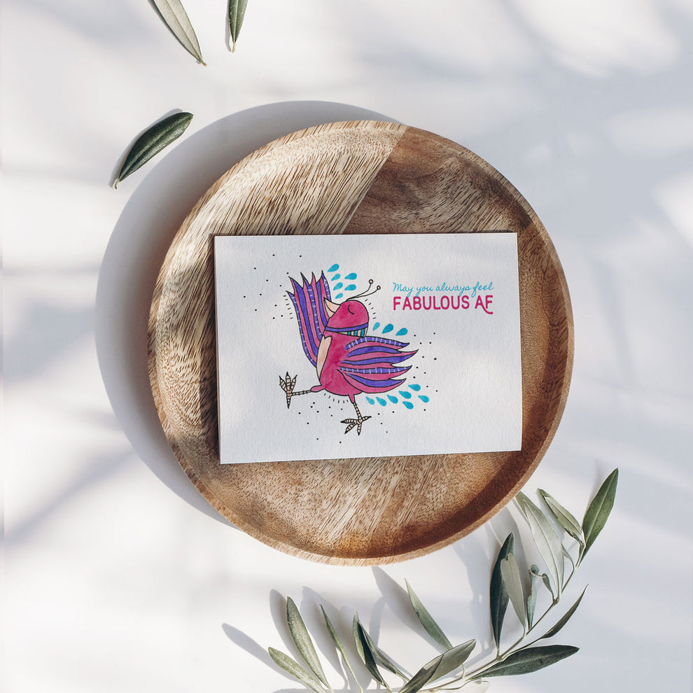 Fabulous AF - A bird greeting card full to feel good – Cocomoino