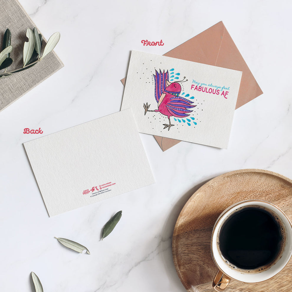 Fabulous AF - A bird greeting card full to feel good – Cocomoino