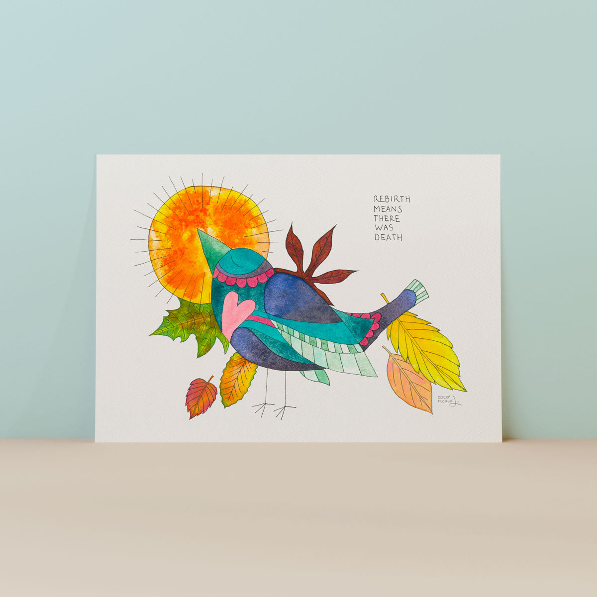 Rebirth - Bird art print on mental health, growth and change – Cocomoino